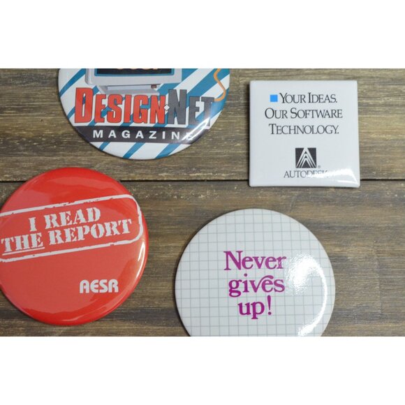 Accents | Vintage Tech Pin Lot Never Give Up Cad Software Design Other ...